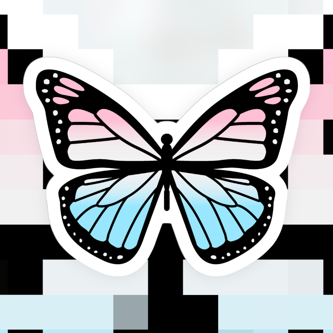 Trans Butterfly Sticker – AceThePitmatianCo